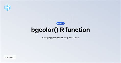 Bgcolor R Function From [ggpubr] R Packages