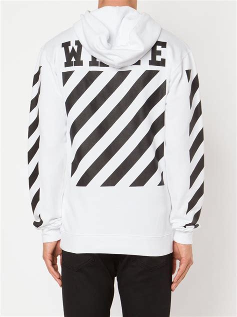 Lyst - Off-White C/O Virgil Abloh Striped Panel Hoodie in White for Men