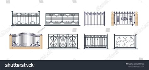 Balcony Railing Gates Fence Outdoor Exterior Stock Vector Royalty Free 2092959730 Shutterstock