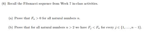 Solved Recall The Fibonacci Sequence From Weck Chegg