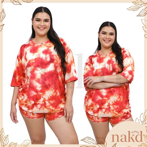 Nakd Fashion Plus Size Mildred Sexy Tie Dye Basic Daily Comfy Terno Xl
