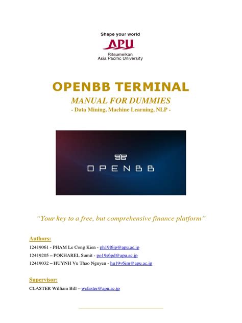 Openbb Terminal Manual Pdf