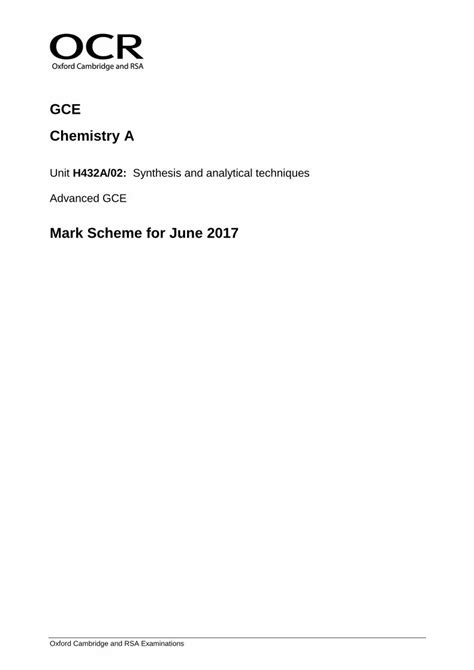 Pdf Gce Chemistry A Revision Sciencegce Chemistry A Unit H432a02 Synthesis And