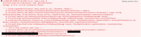 Azure Active Directory Value Cannot Be Null Parameter Headers