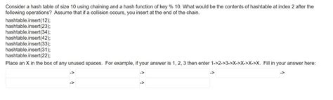 Solved Consider A Hash Table Of Size 10 Using Chaining And A