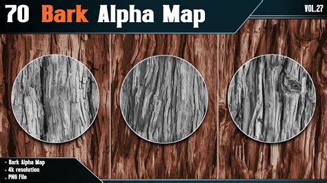 70 Bark Alpha Map Vol27 4k Flippednormals