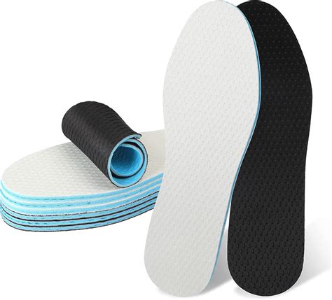 6 Pairs Thin Shoe Inserts Barefoot Shoe Insoles Three Layer Latex Foam Memory Foam