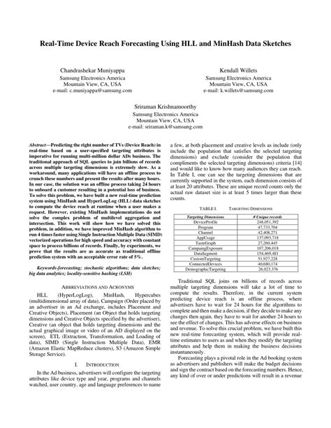 pdf real time device reach forecasting using hll and minhash data
