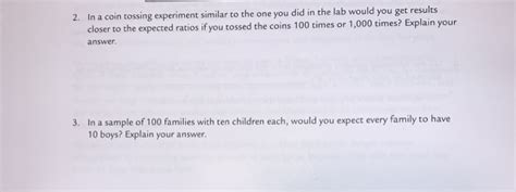 Solved 2 In A Coin Tossing Experiment Similar To The One