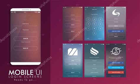 Login Screen UI UX And GUI Template Layout Stock Vector Alliesinteract