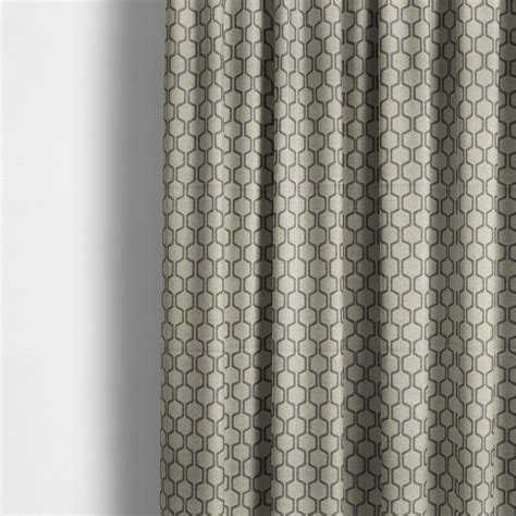 Amira Honeycomb Stripe Pattern Grey Upholstery Fabric Ctr 2536
