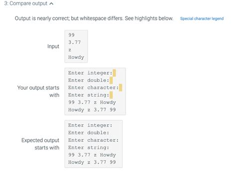 solved question 3 compare output output is nearly correct but