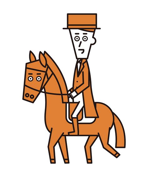 승마 선수 남성의 그림 무료 일러스트 소재집 Kukukeke