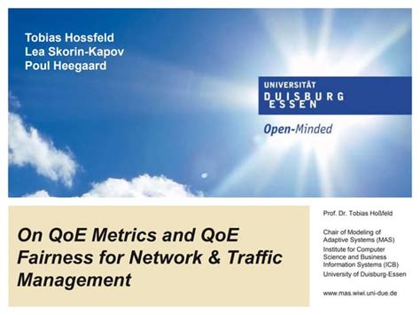 on qoe metrics and qoe fairness for network and traffic management ppt