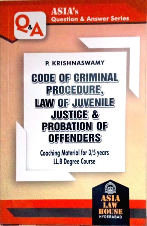 Code Of Criminal Procedure Law Of Juvenile Justice And Probation Of
