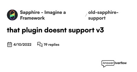 That Plugin Doesnt Support V3 Sapphire Imagine A Framework