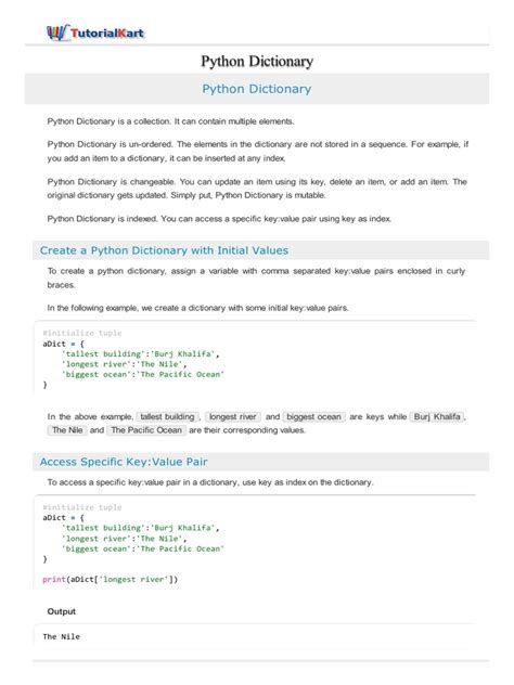 python dictionary pdf python programming language software