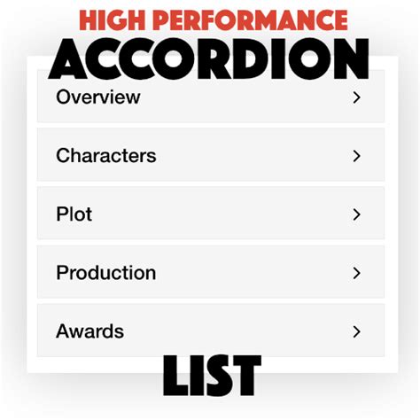 high performance animated accordion list in ionic