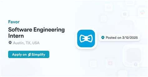 Software Engineering Intern Favor Simplify Jobs Software Engineering Intern Favor Simplify Jobs