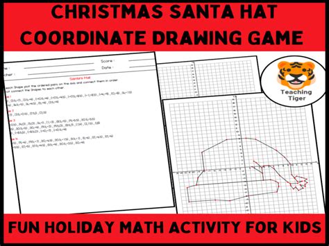 Christmas Coordinates Worksheet Plotting Points To Draw Santas Hat Ks2 Ks3 Teaching Resources