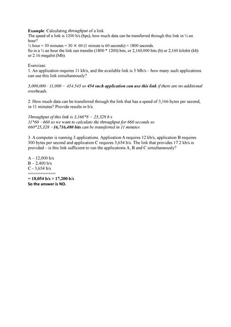 Calculating Signal Propagation Delay And Throughput Solution 2
