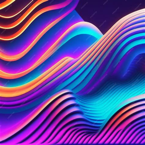 Premium Ai Image Futuristic Wave Pattern Glows In Bright Colors