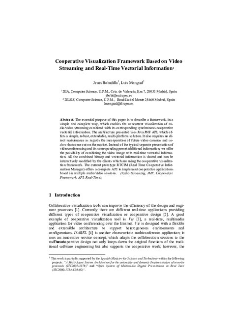 Pdf Cooperative Visualization Framework Based On Video Streaming And Real Time Vectorial