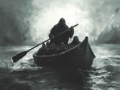 Charon The Ferryman Of The Greek Underworld Stock Illustration