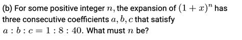 Solved B For Some Positive Integer N The Expansion Of Chegg