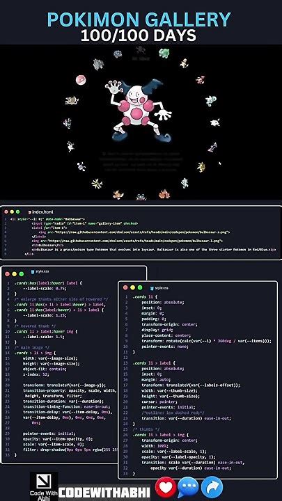 Pokemon Gallery Using Html Css And Js Trending Coding Frontendcourse Htmlcss Js Pokemon