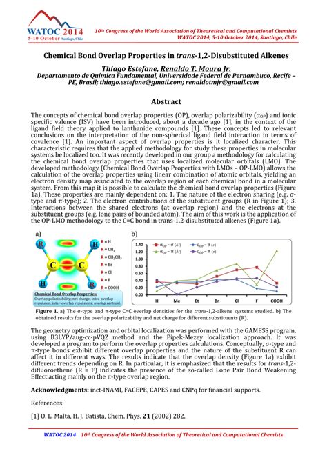 Pdf Chemical Bond Overlap Properties In Trans 12 Disubstituted Alkenes