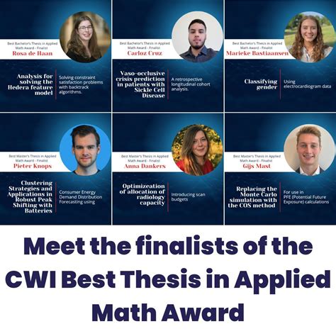 Meet The Finalists Of The Cwi Best Thesis In Applied Math Award At The Math4nl Community Event