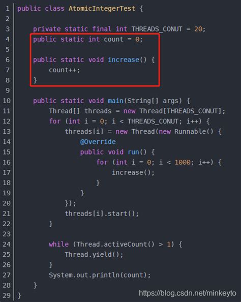 原子操作类atomicinteger详解atomicinteger类减一 Csdn博客
