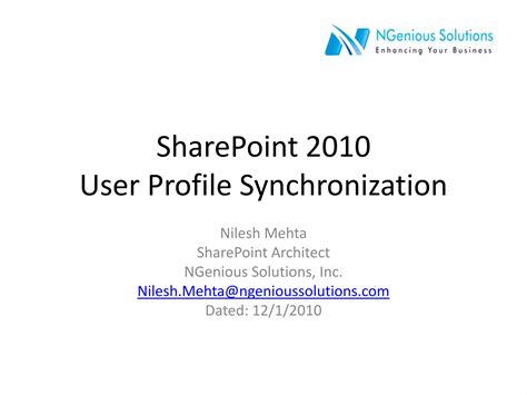sharepoint 2010 user profile sync ppt