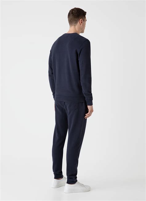 Mens Loopback Tracksuit In Navy Sunspel