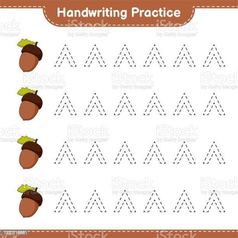 필기 연습 도토리의 라인을 추적합니다 교육 어린이 게임 인쇄 워크 시트 벡터 일러스트레이션 0명에 대한 스톡 벡터 아트 및 기타 이미지 Istock