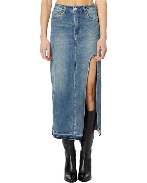 Blank Nyc Denim Skirt With High Slit And Released Hem Finish In Shape