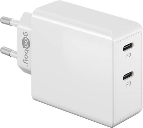 Goobay PD Dual USB C Snabbladdare 36W Vit Teknikdelar Se