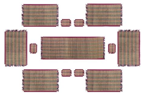 13 Pieces Dining Table Mats Made With Grass And Thread