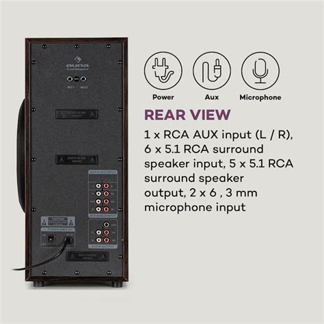 Areal Elegance 5 1 Channel Surround System 190W RMS BT USB SD AUX