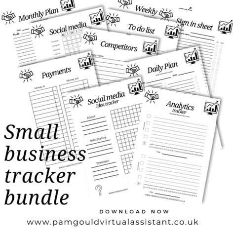 Small Business Tracker Planner Bundle Download B W Pam Gould Virtual Assistant