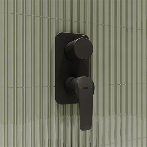 Встраиваемый смеситель с тремя выходами, черный матовый, Ray, IDDIS ...