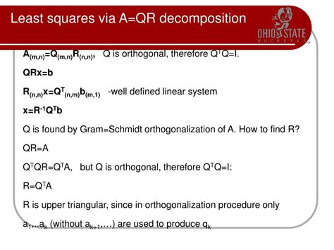 Ppt Linear Least Squares Qr Factorization Powerpoint Presentation