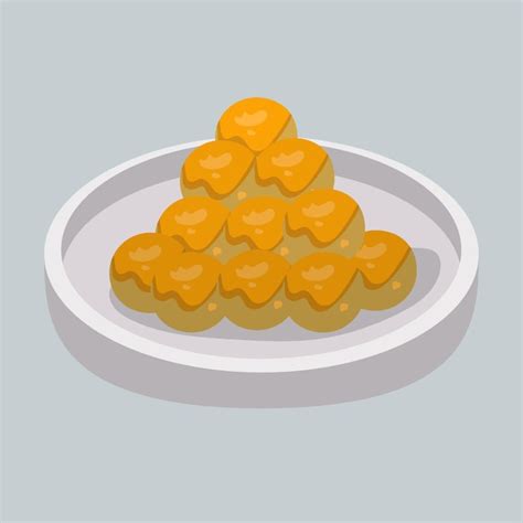 Premium Vector Nastar Indonesian Food Vector