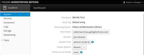 Cockpit Hostname Dashboard Fedora Magazine