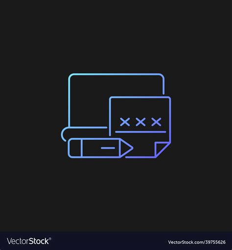 using post it to remember password gradient icon vector image