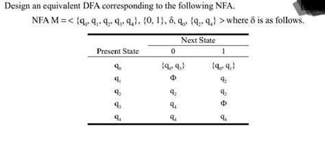 theory of computation construct equivalent dfa transaction table for