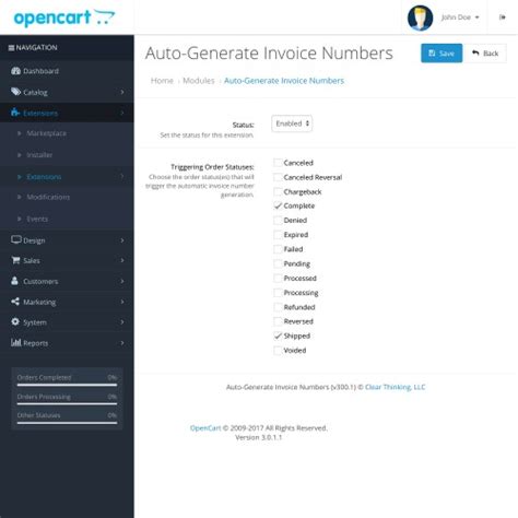 Opencart Old Auto Generate Invoice Numbers