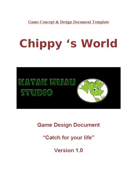 Gdd Template Game Design User Interface
