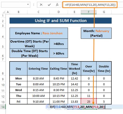 How To Use An Excel Formula To Calculate Overtime And Double Time Methods
